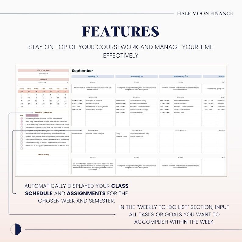 Assignment Tracker, Student Academic Planner, University Class Schedule ...