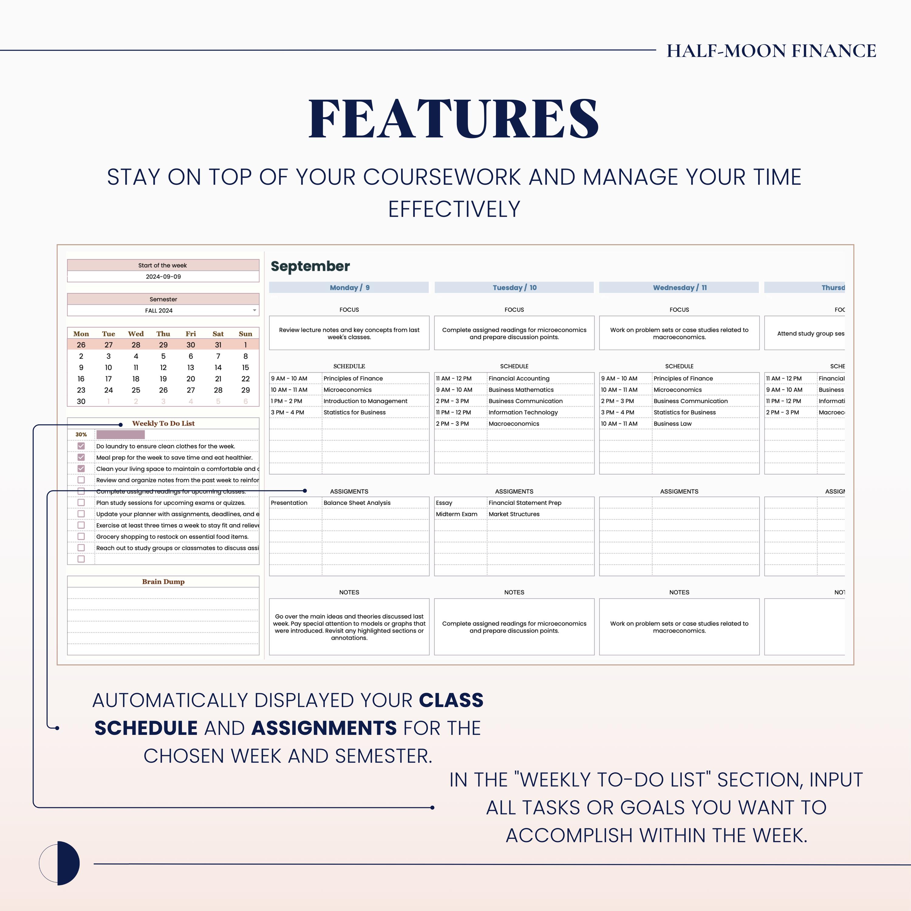 Assignment Tracker, Student Academic Planner, University Class Schedule ...