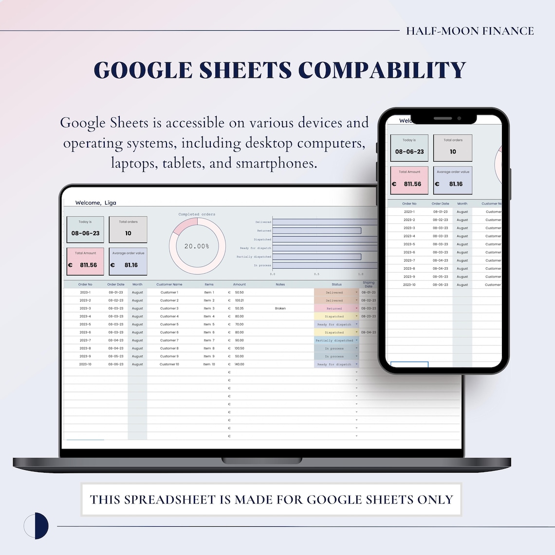 Order Tracker, Order Log Google Spreadsheets Template, Small Business Management - Etsy