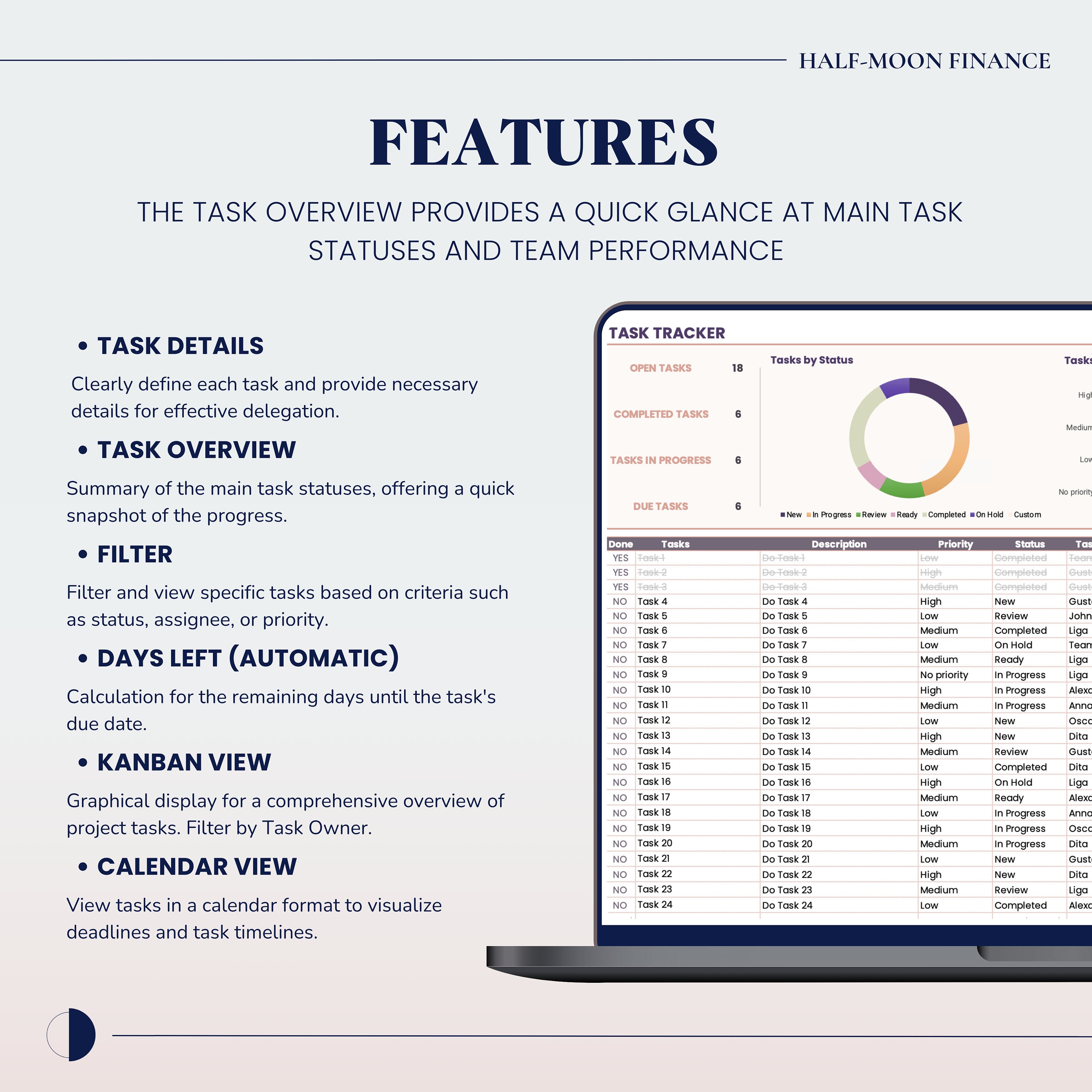 Excel Task Tracker With Kanban Board Template, Team Project Management ...