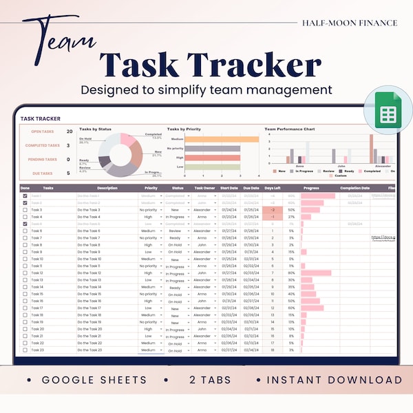 Task Team Tracker - Etsy