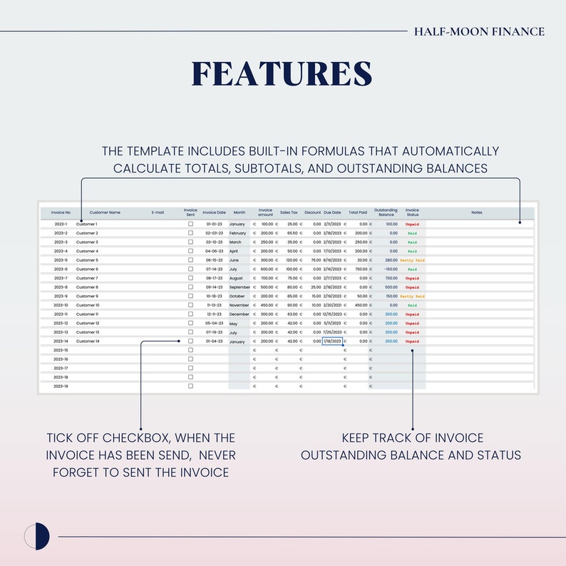 Invoice Tracker Spreadsheet, Small Business Google Sheet, Business ...