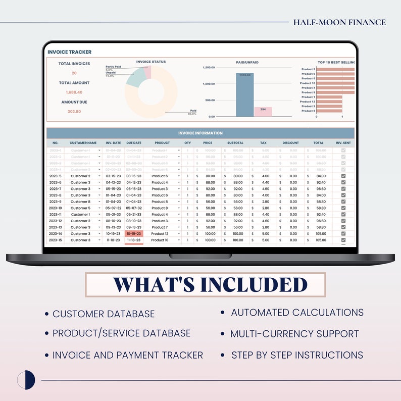 Invoice Generator, Invoice Tracker Google Sheets, Invoice Templete ...