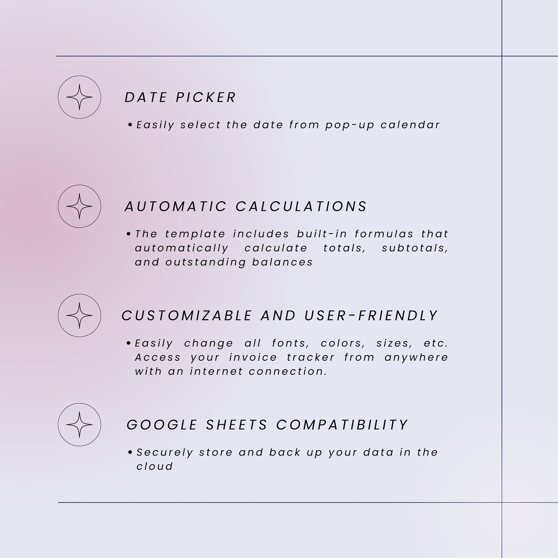 Invoice Template for Google Spreadsheets, Fully Customisable Fields ...