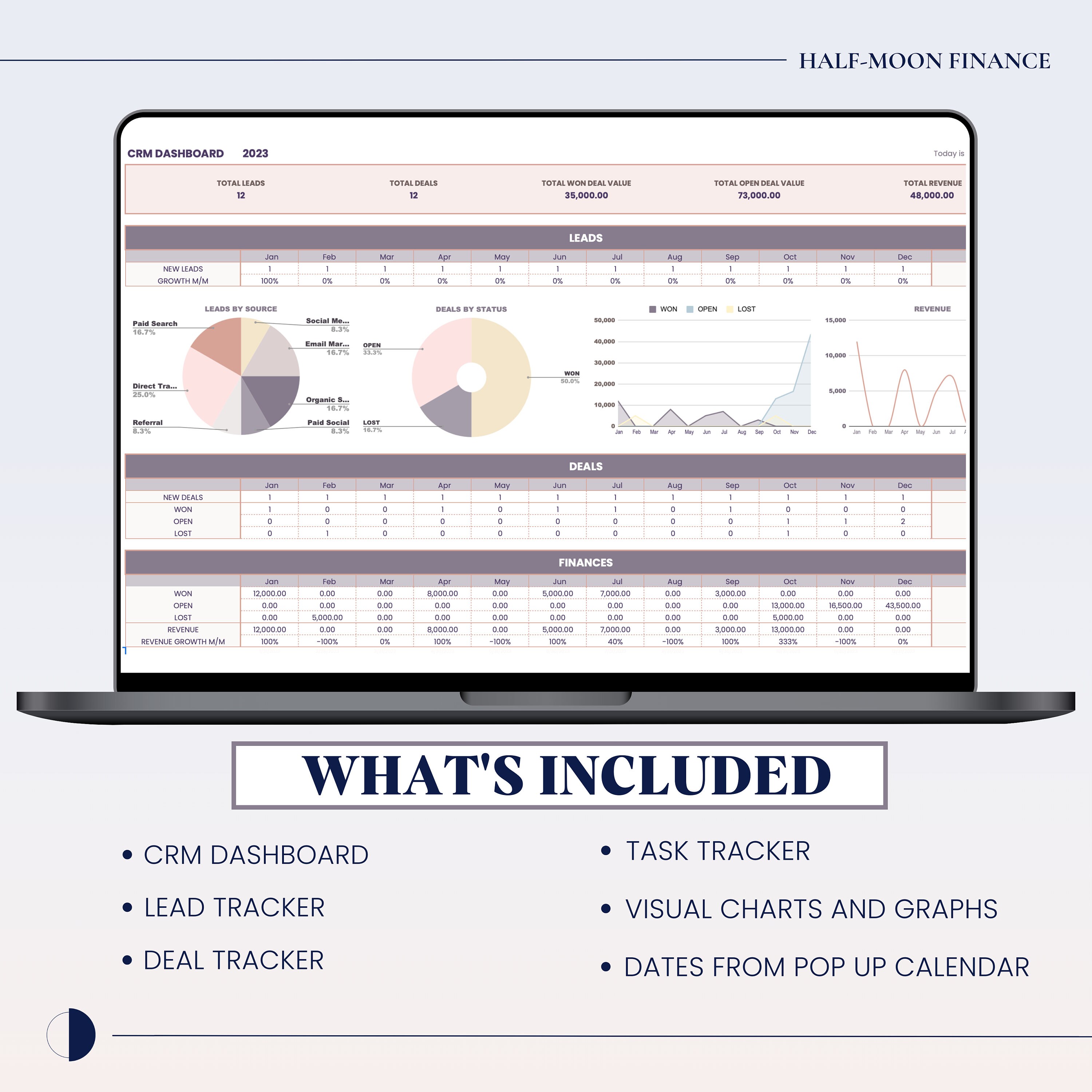 Lead Tracker Spreadsheet, Client Tracker Google Sheets, Small Business ...