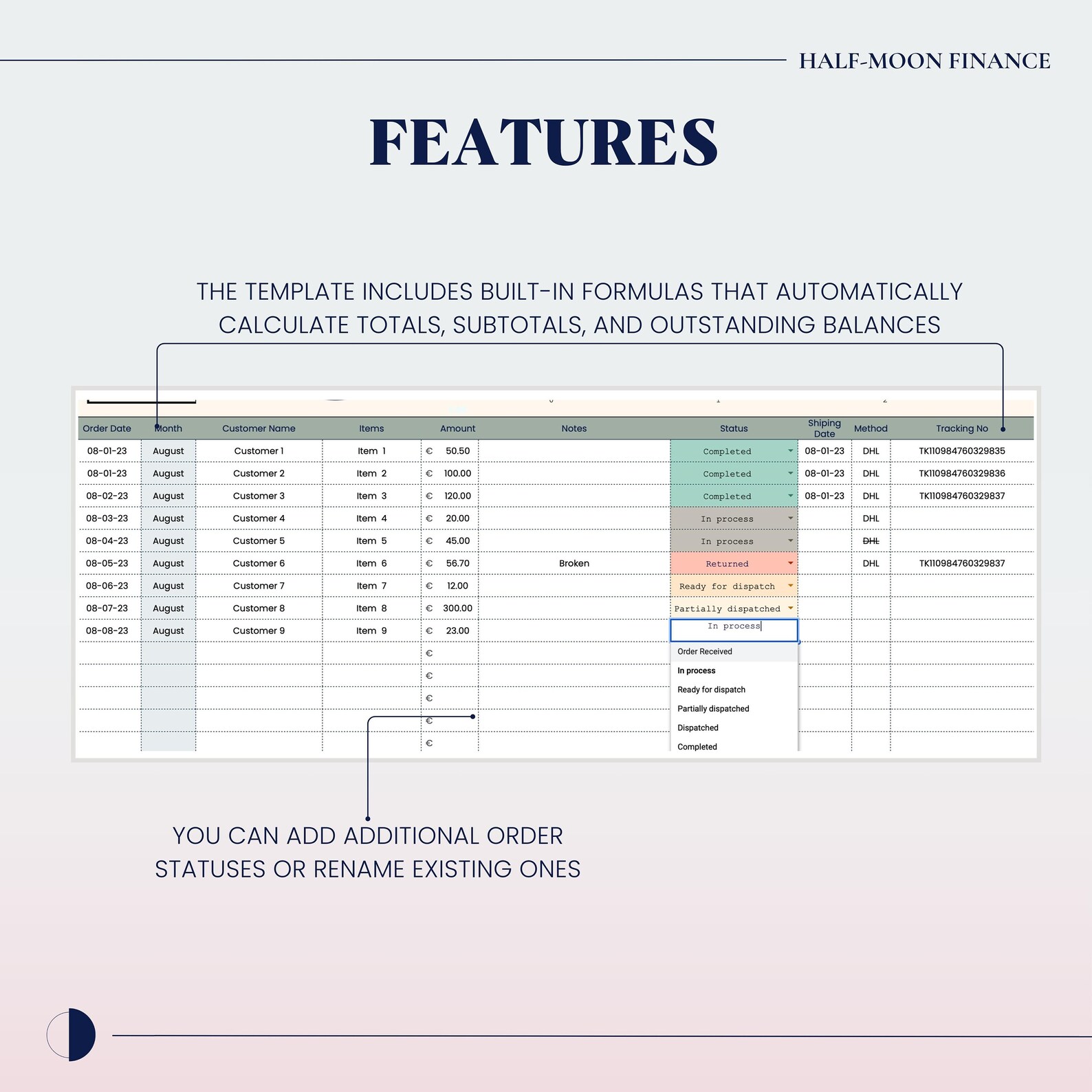 Order Tracker Google Sheets, Order Form, Order Management, Order System ...