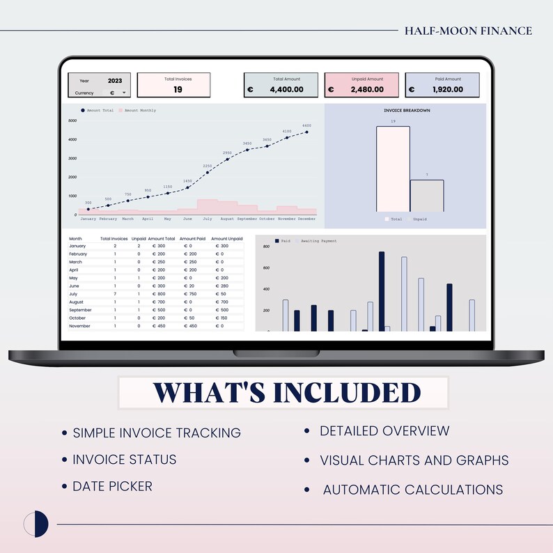 Invoice Tracker Spreadsheet, Small Business Google Sheet, Business ...