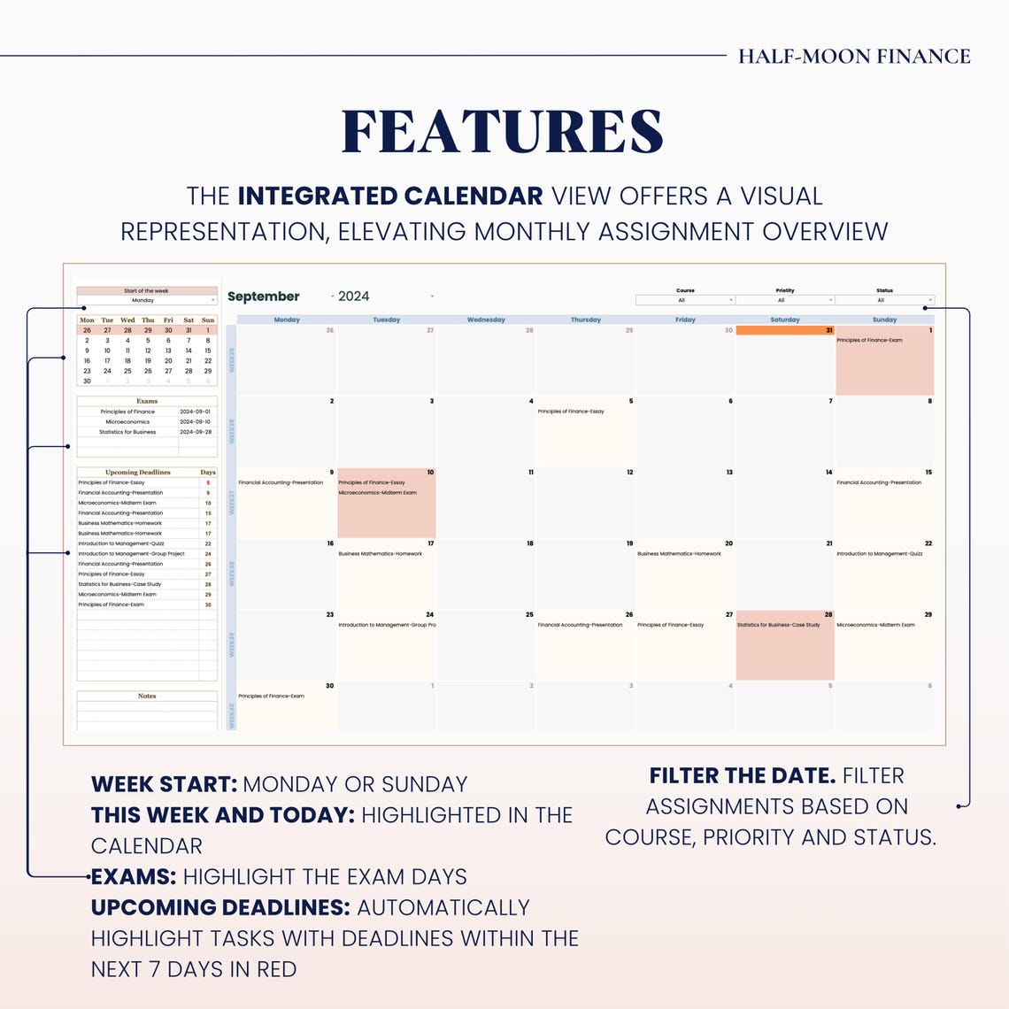 Assignment Tracker, Student Academic Planner, University Class Schedule ...