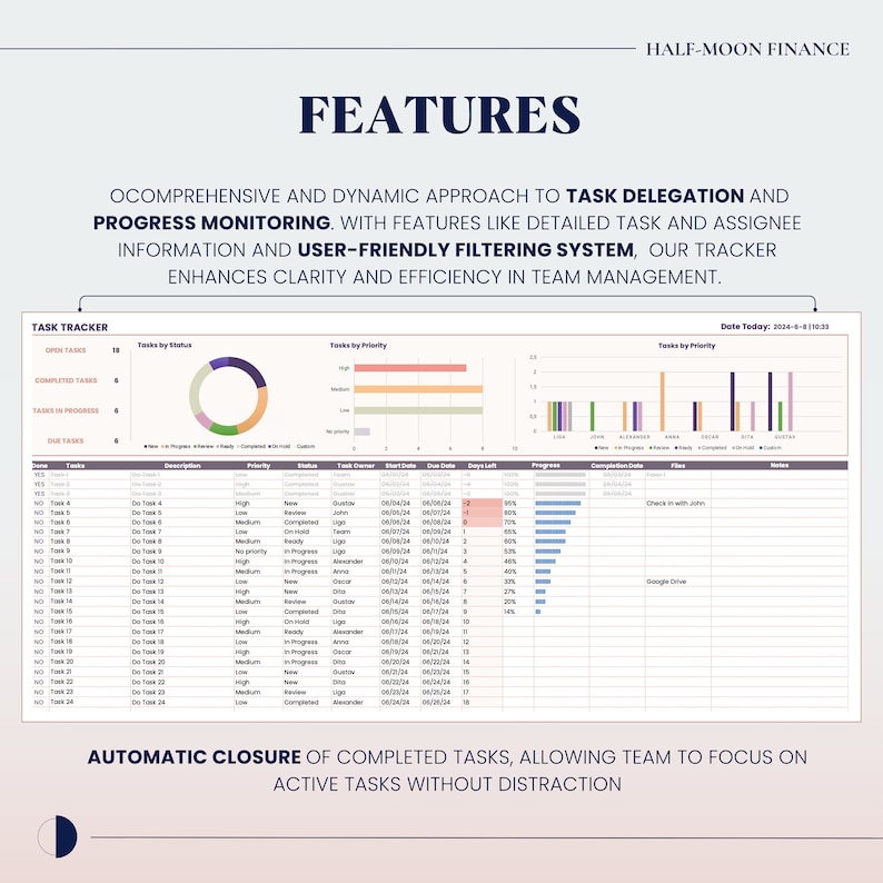 Excel Task Tracker With Kanban Board Template, Team Project Management ...