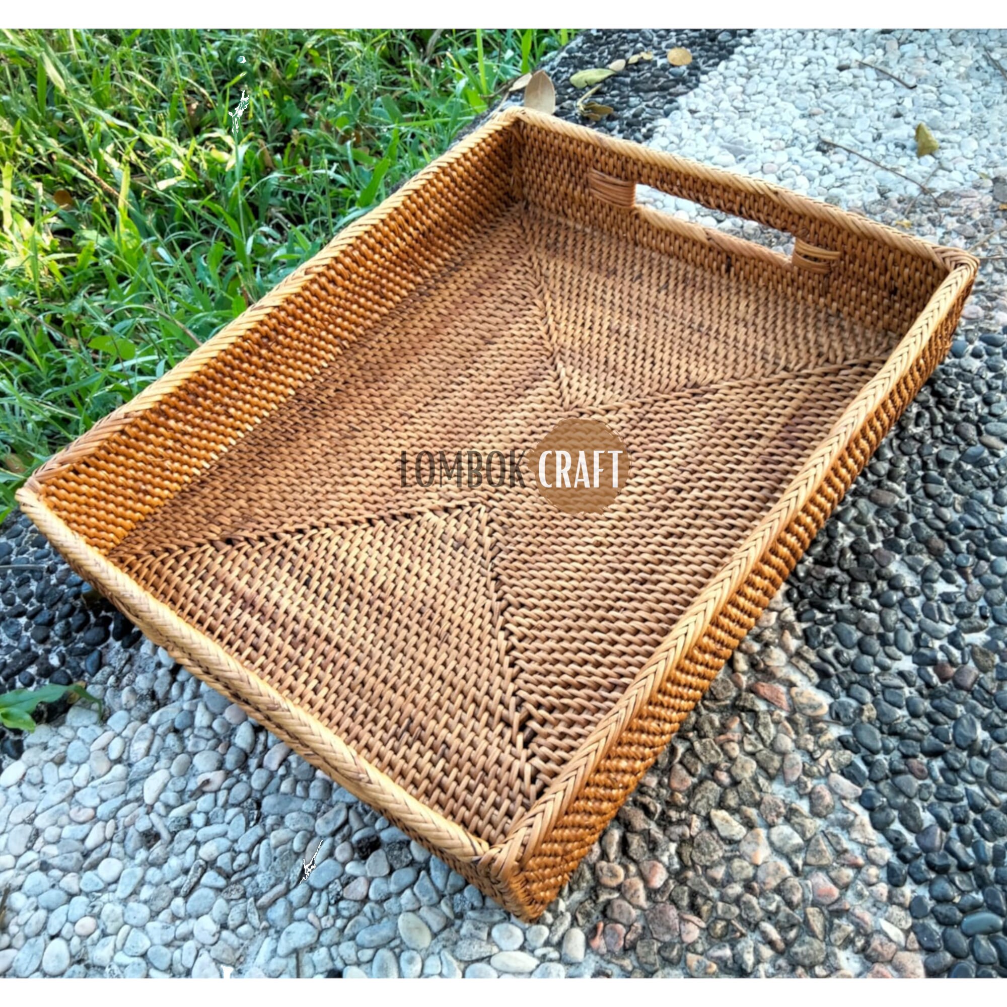 Premium Tray, Natural Tray, Atta Grass Tray, Woven Rectangular Serving ...