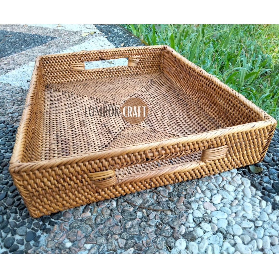 Premium Tray, Natural Tray, Atta Grass Tray, Woven Rectangular Serving ...