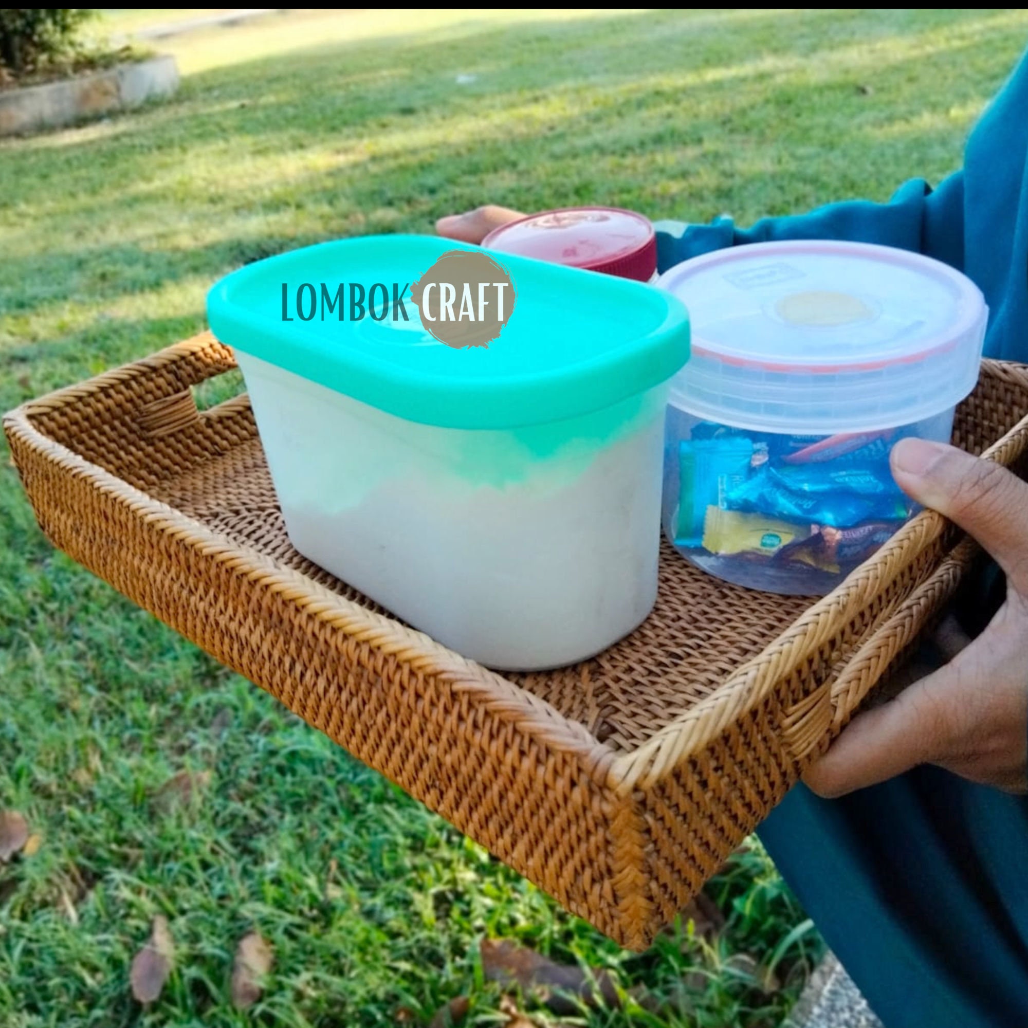 Premium Tray, Natural Tray, Atta Grass Tray, Woven Rectangular Serving ...