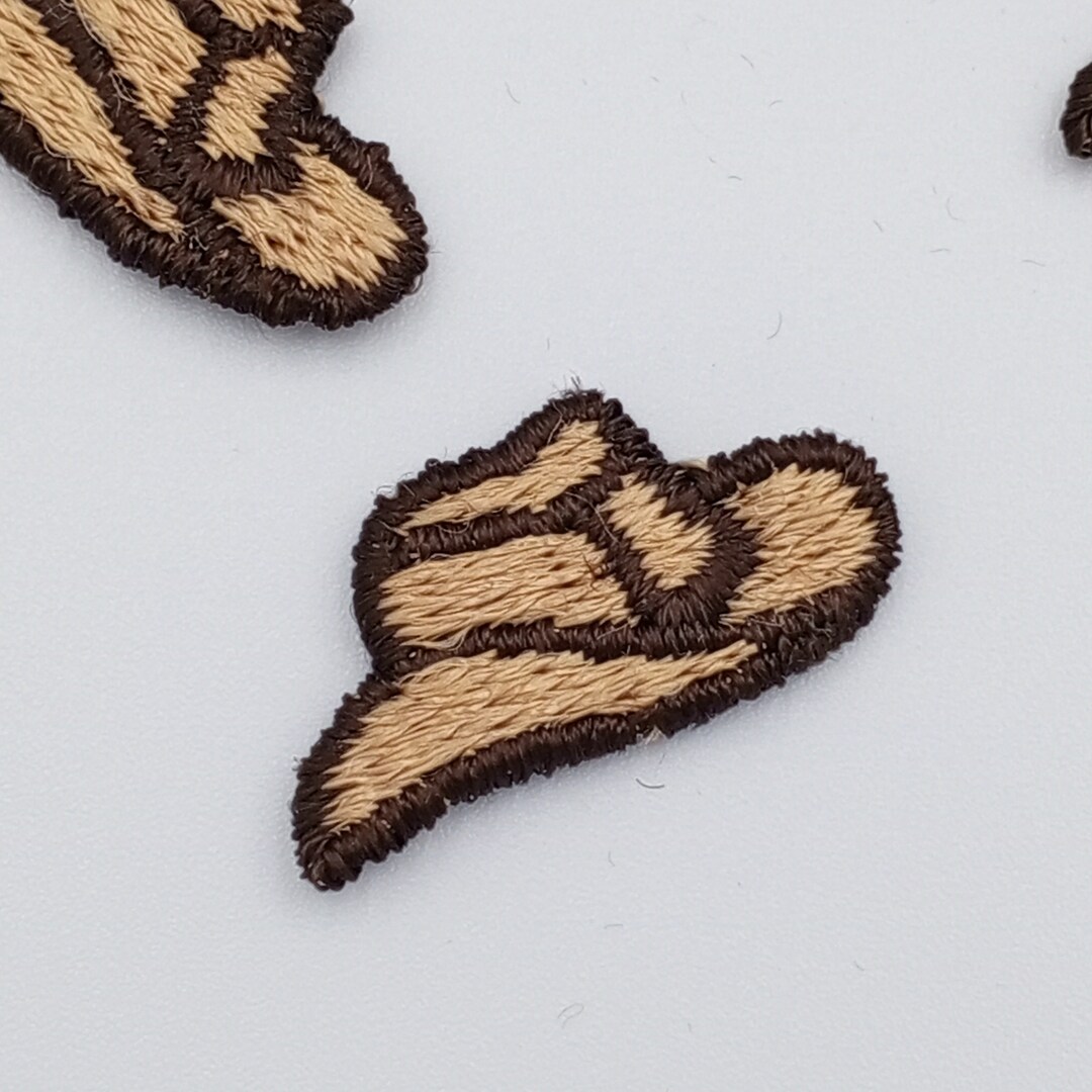 VINTAGE Cowboy Hat Appliques Embroidery Brown Patches #936 - Etsy