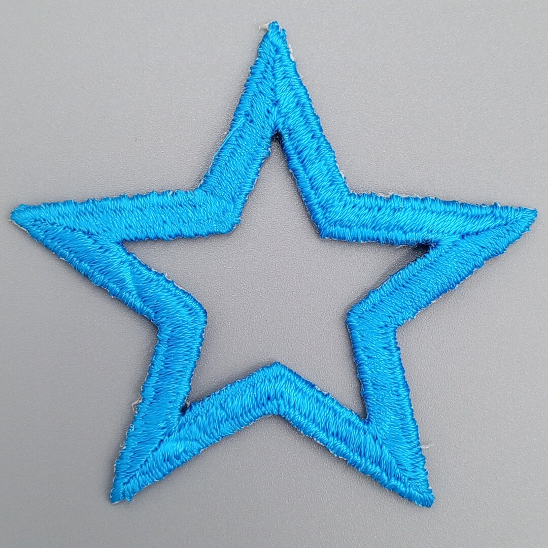 Bright Blue Star Appliques VINTAGE Iron on Jeans Patches Star Shaped ...