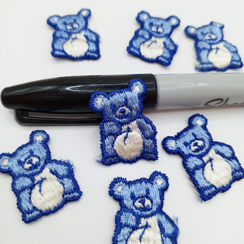 Blue Ivory Teddy Bear Patches Sewing Appliqué #469 - Etsy