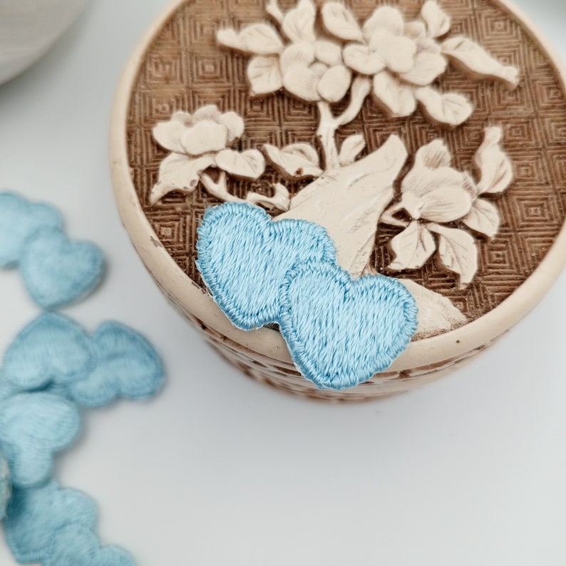 Light Blue Double Hearts Appliques VINTAGE Iron on Patches #660 - Etsy