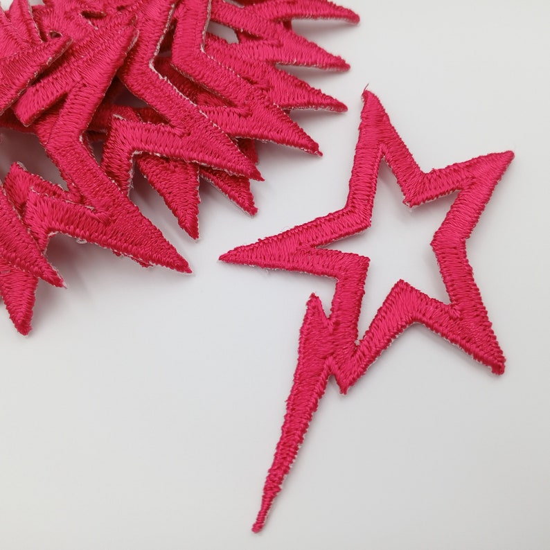 Hot Pink Shooting Star Appliques VINTAGE Iron on Patches for Creative ...