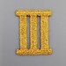 VINTAGE Badge Patches Metallic Gold Roman Numeral Three Embroidered ...