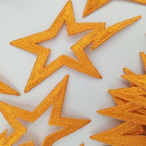 Golden Shooting Star Appliques Dark Yellow Stars VINTAGE Iron on ...