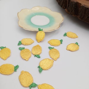 Cute Lemon Patches Iron on VINTAGE Appliques Yellow Lemon Fruit Patch ...