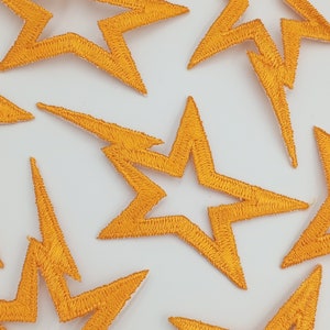 Golden Shooting Star Appliques Dark Yellow Stars VINTAGE Iron on ...