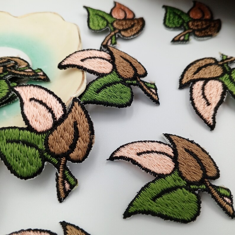 Fall Leaf Patch Iron-on Appliques Autumn Theme Brown Peach Pink Green ...