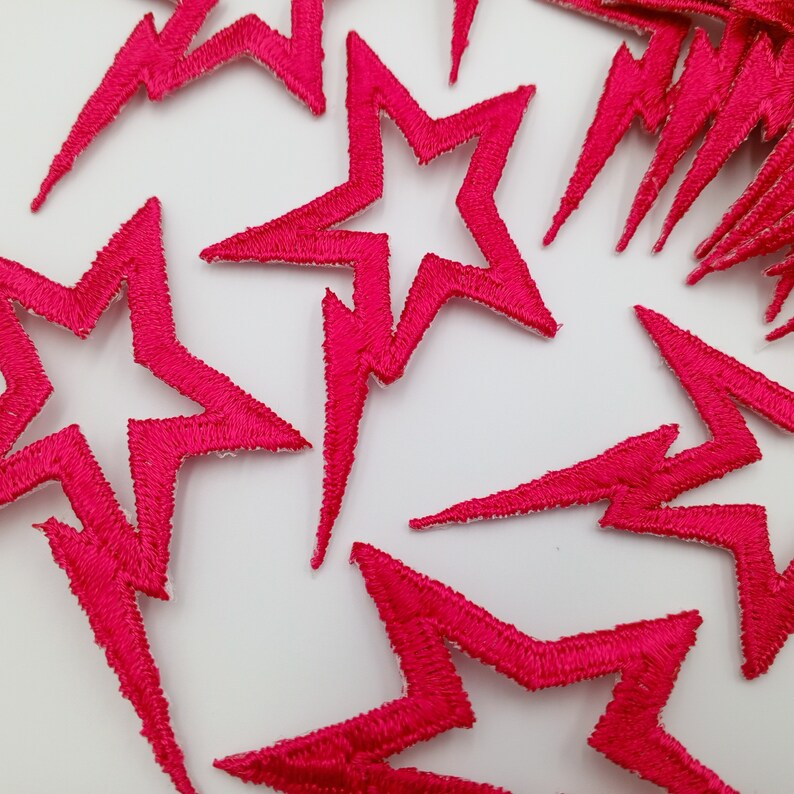 Hot Pink Shooting Star Appliques VINTAGE Iron on Patches for Creative ...