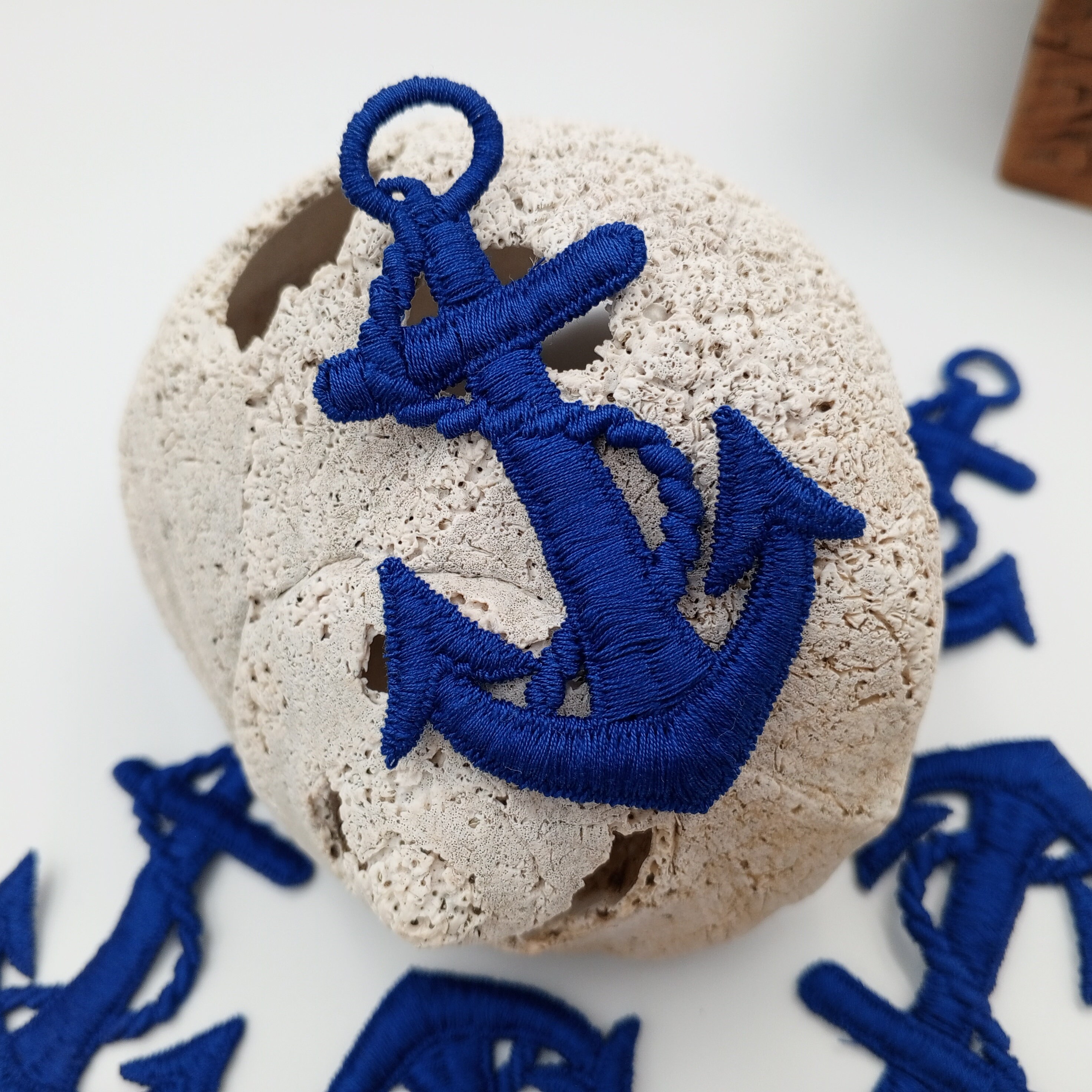 Navy Blue Anchor Decorative Patch Nautical Embroidered Retro Vintage ...