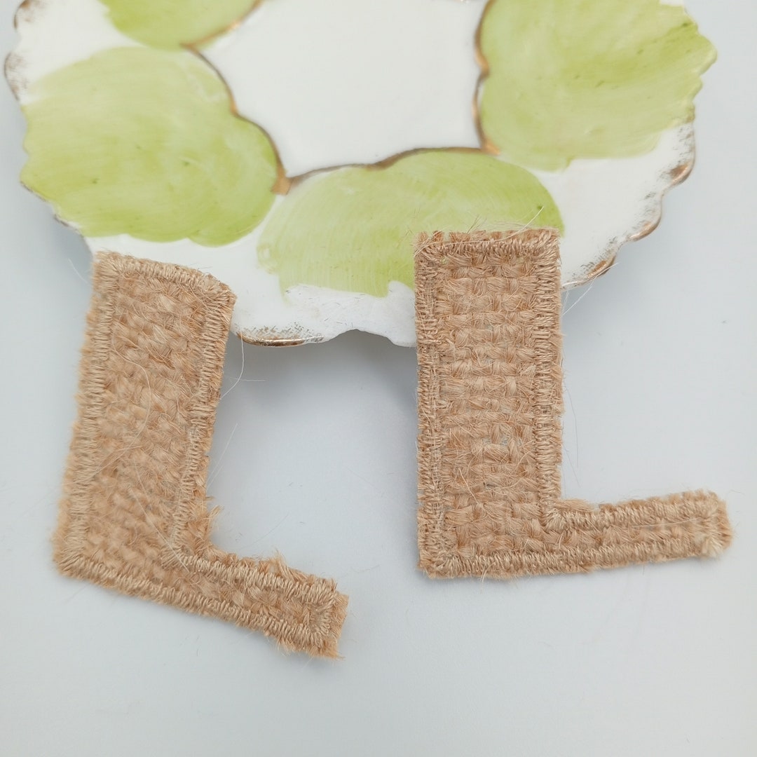 VINTAGE Letter Words Patches Natural Letter L Embroidered Appliques ...