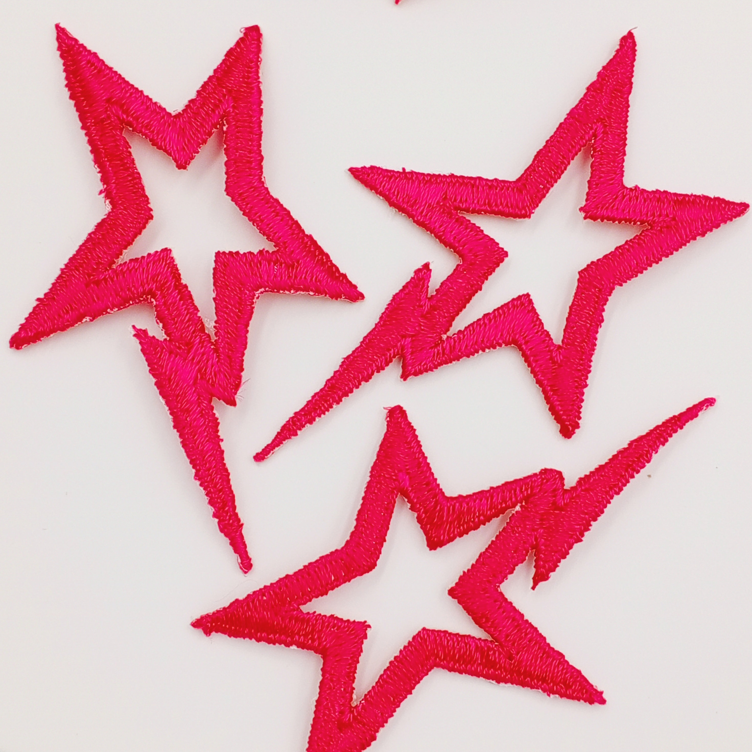 Hot Pink Shooting Star Appliques VINTAGE Iron on Patches for Creative ...
