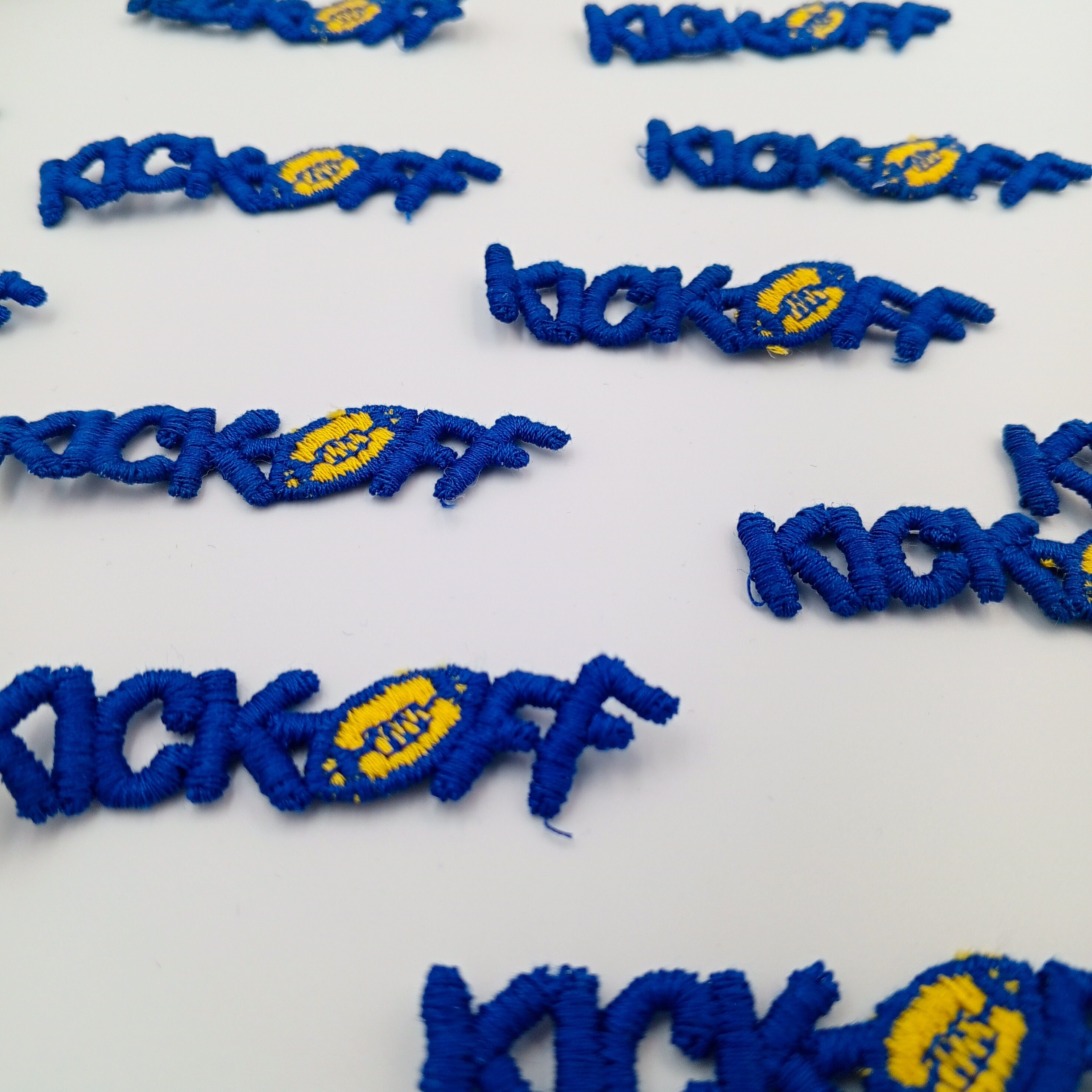 VINTAGE Letter Words Patches Navy Blue KICK OFF American Football ...