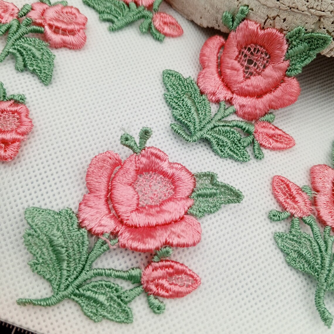 Vintage Pink Flowers Patch 6 Pieces FLORAL VINTAGE Appliques Pink ...