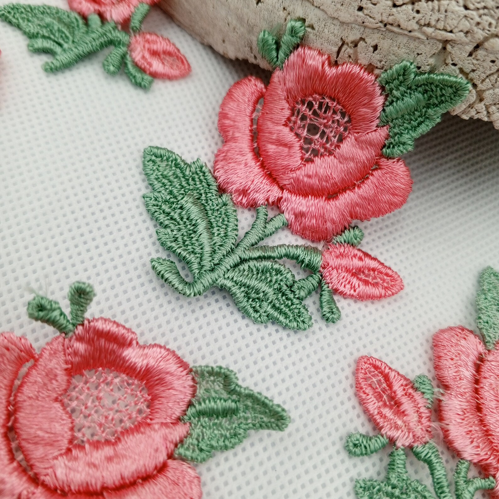 Vintage Pink Flowers Patch 6 Pieces FLORAL VINTAGE Appliques Pink ...