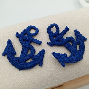 Navy Blue Anchor Decorative Patch Nautical Embroidered Retro Vintage ...