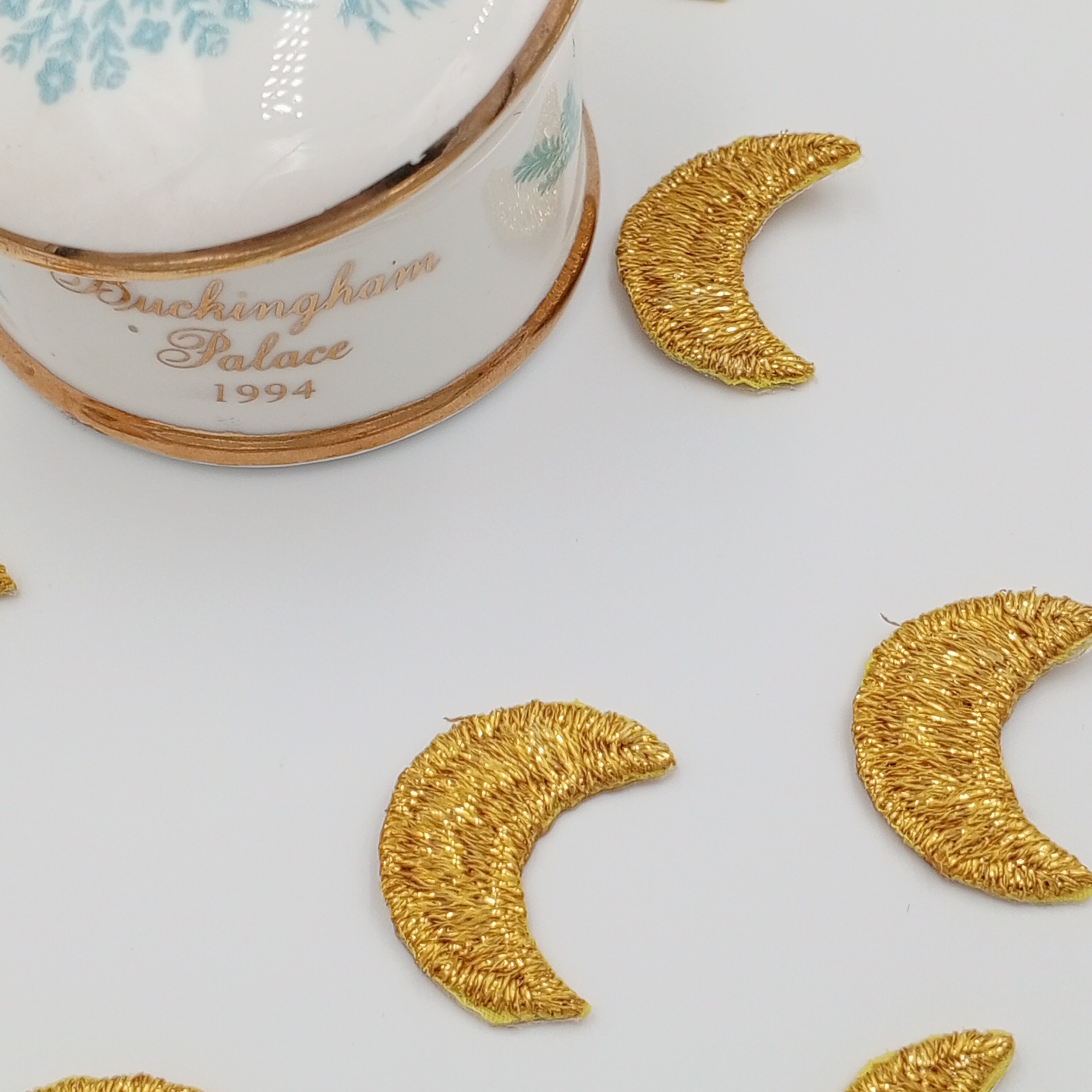 Metallic Gold Moon Appliques VINTAGE Iron on Patches for DIY Crafting ...