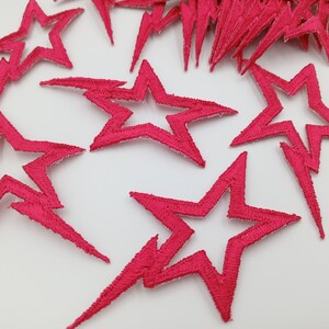 Hot Pink Shooting Star Appliques VINTAGE Iron on Patches for Creative ...