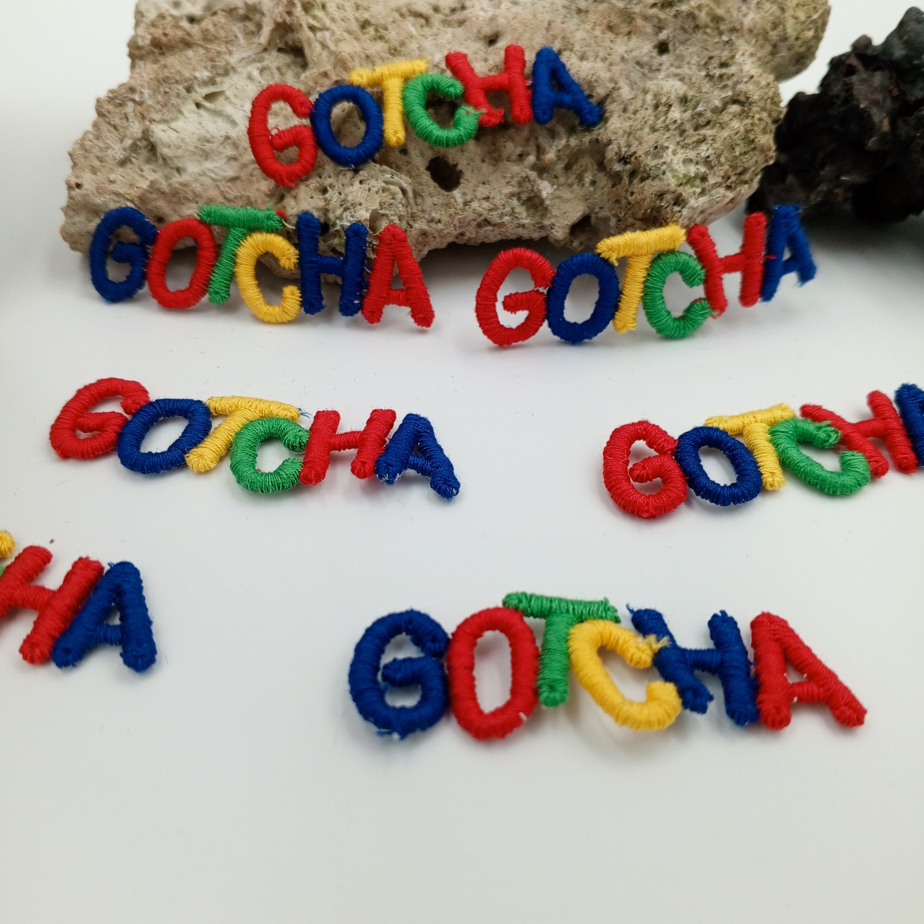 VINTAGE Letter Words Patches Red Blue, Yellow, Green, Gotcha ...