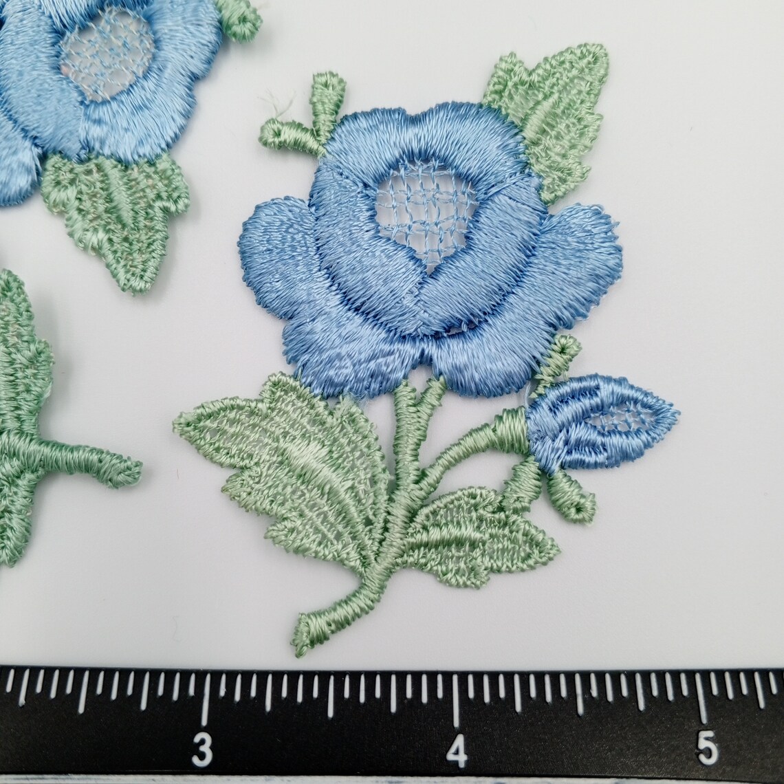 FLORAL VINTAGE Appliques Blue Green Flower Patches #252 - Etsy