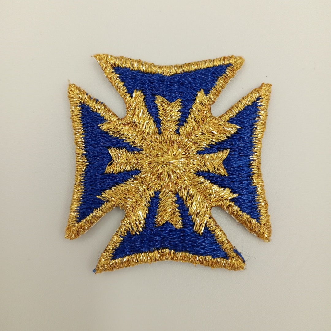 Majestic Royalty Star Patch Iron on Royal Blue Noble Star Metallic Gold ...