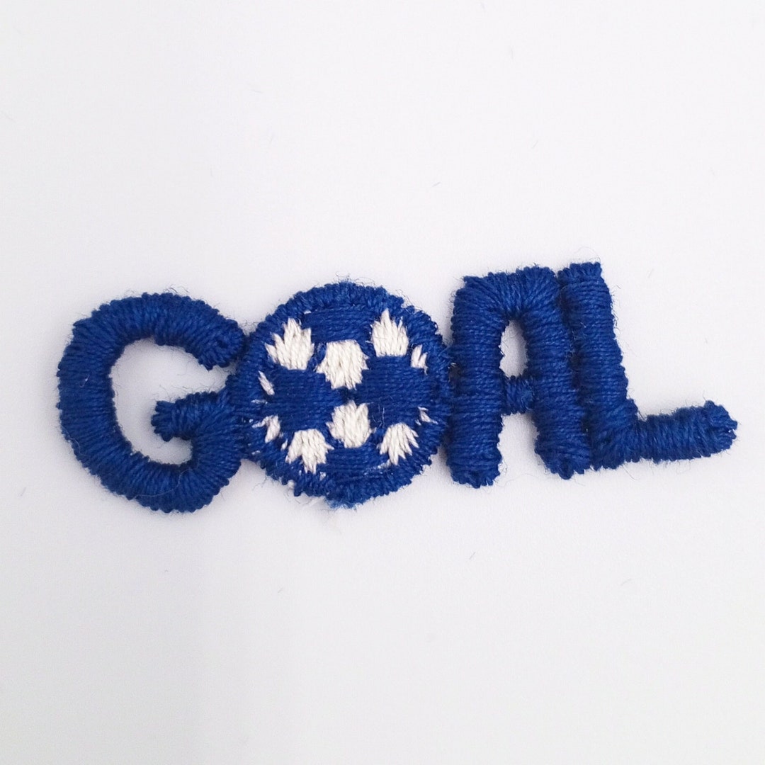 VINTAGE Letter Words Patches White Blue GOAL Soccer/football ...