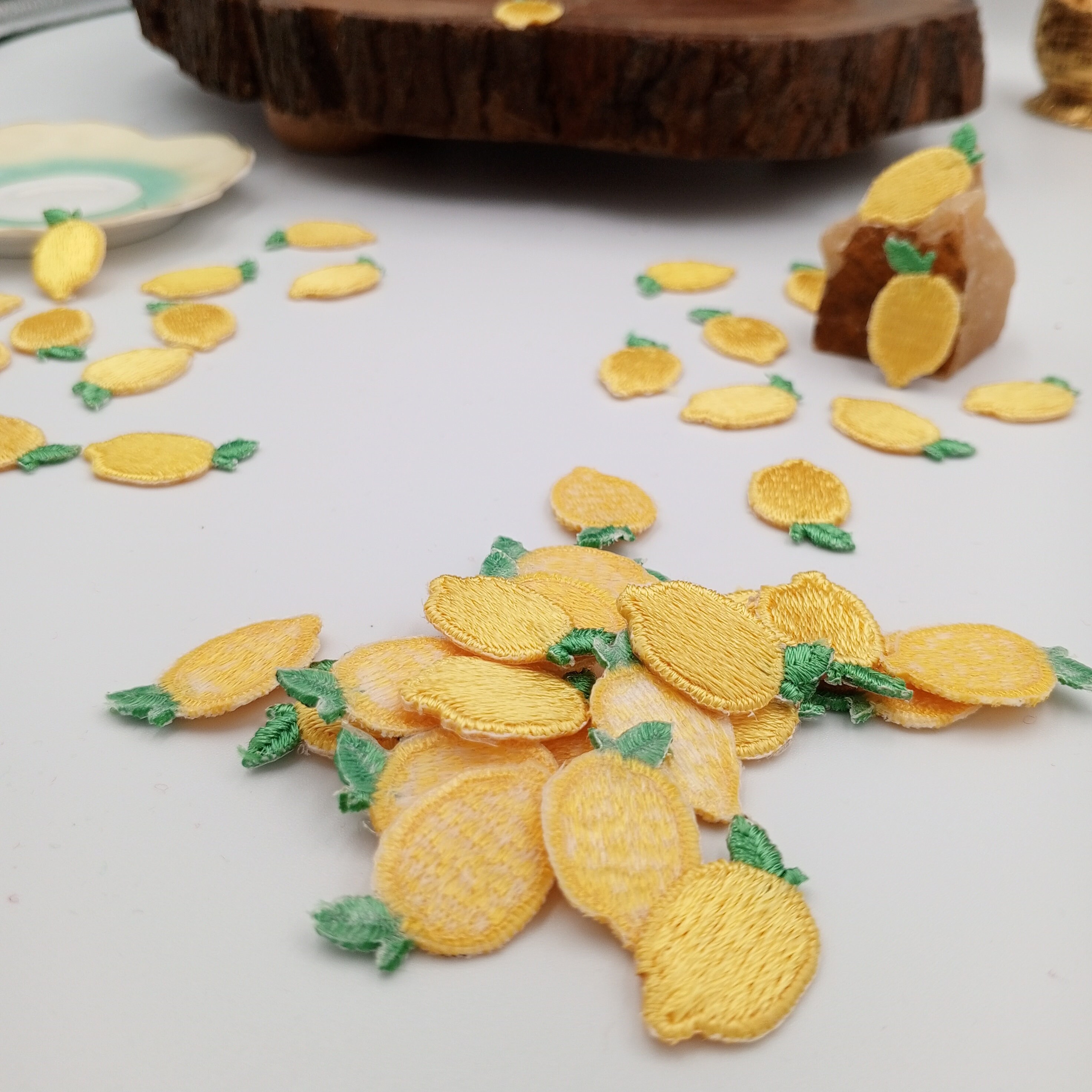 Cute Lemon Patches Iron on VINTAGE Appliques Yellow Lemon Fruit Patch ...