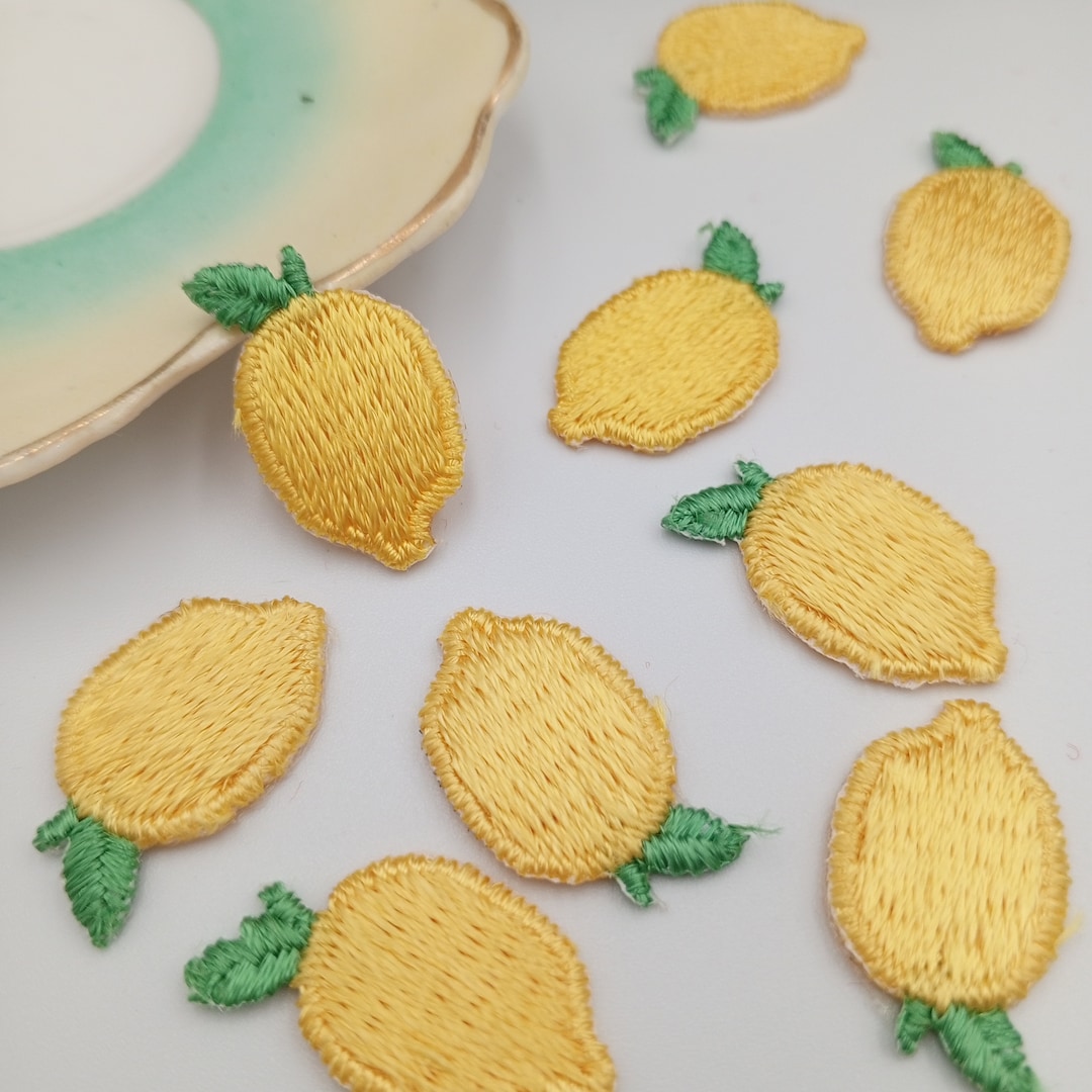 Cute Lemon Patches Iron on VINTAGE Appliques Yellow Lemon Fruit Patch ...