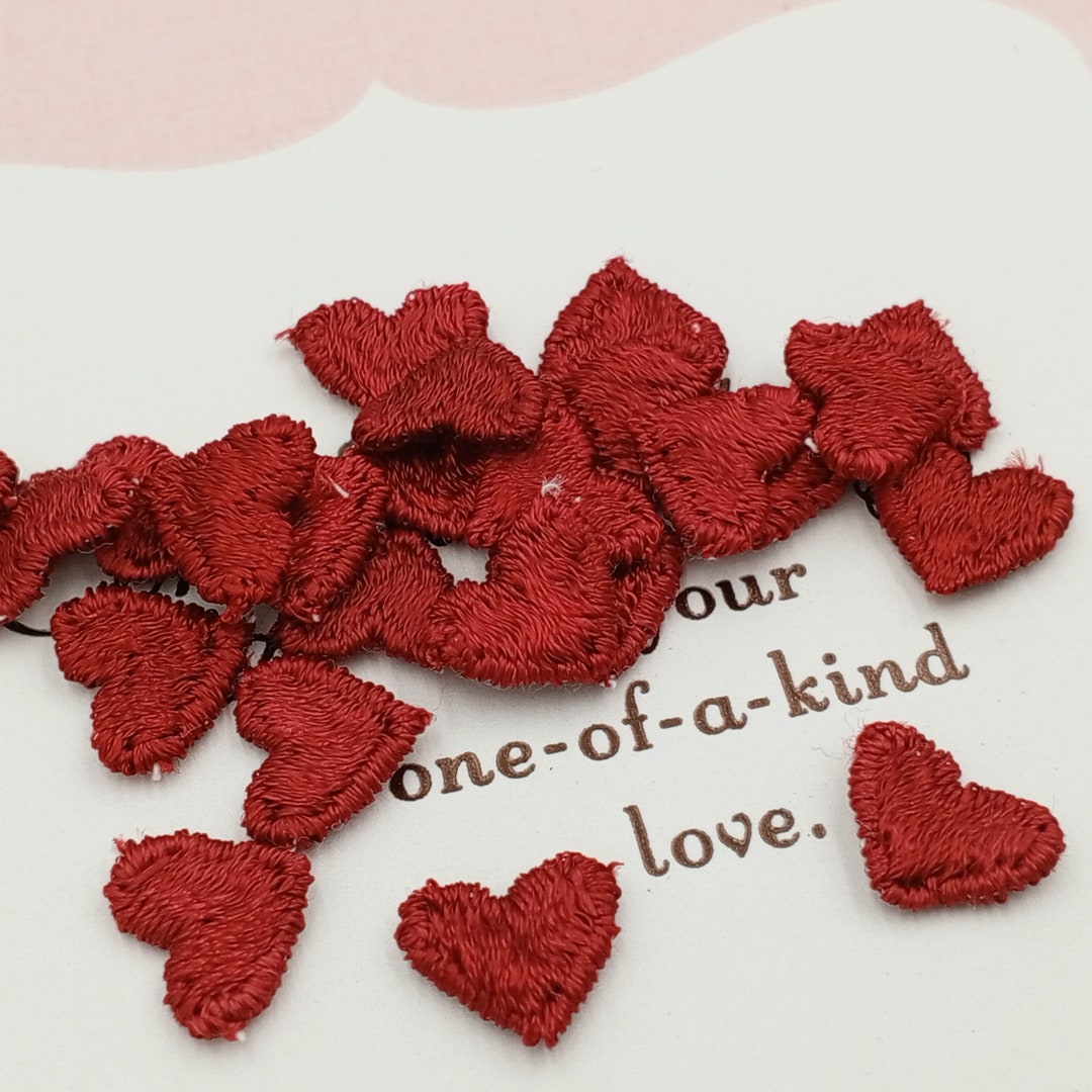 RED HEARTS Appliques VINTAGE Sew on Love Patches for Valentine's Day ...