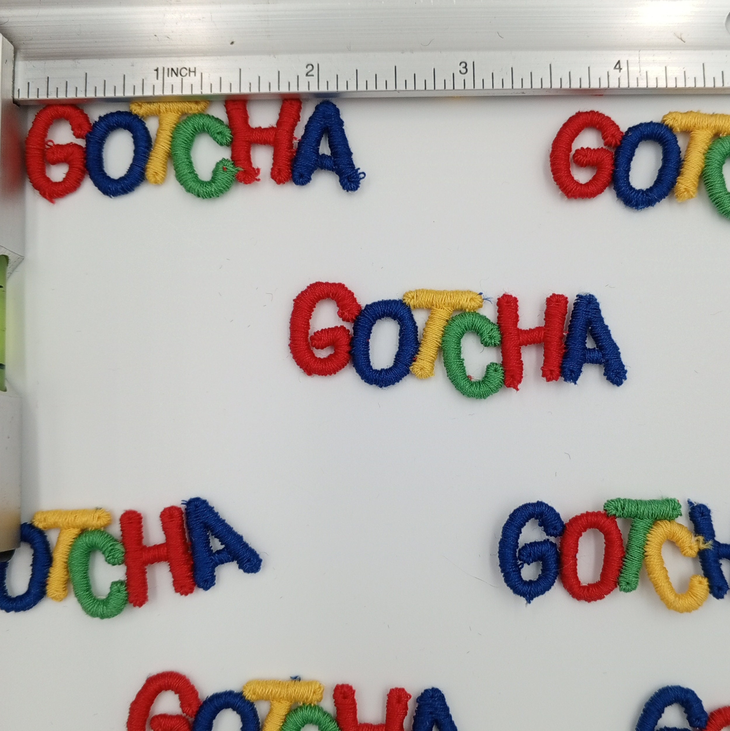 VINTAGE Letter Words Patches Red Blue, Yellow, Green, Gotcha ...