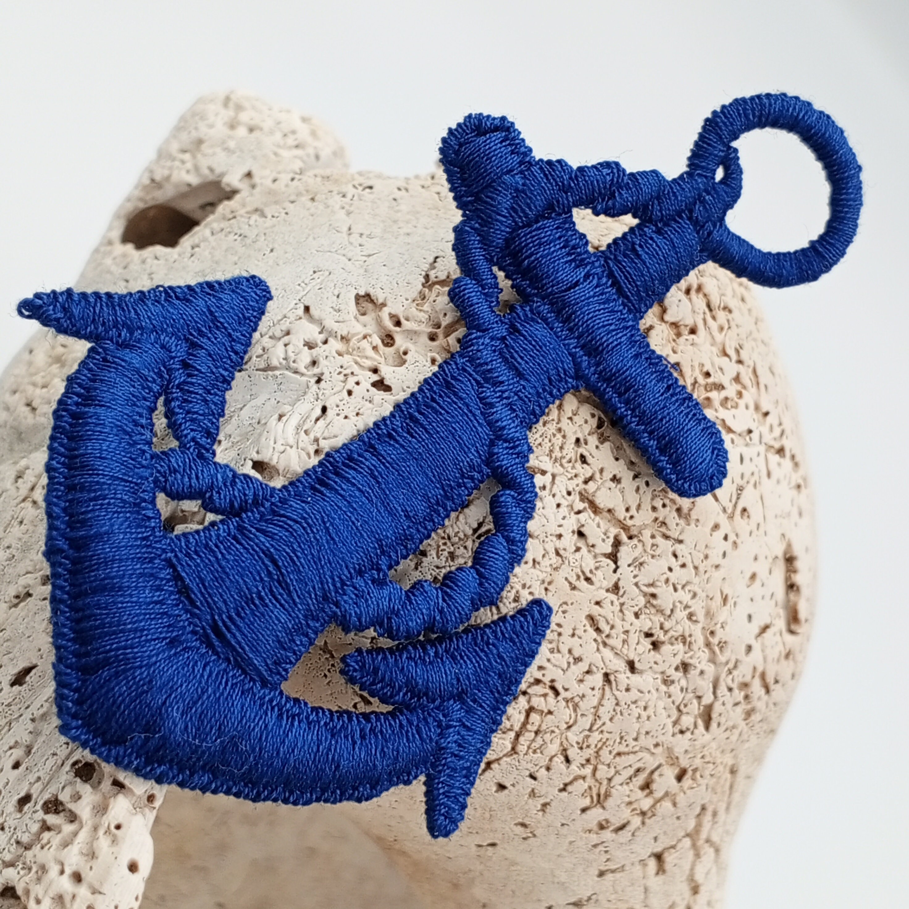 Navy Blue Anchor Decorative Patch Nautical Embroidered Retro Vintage ...