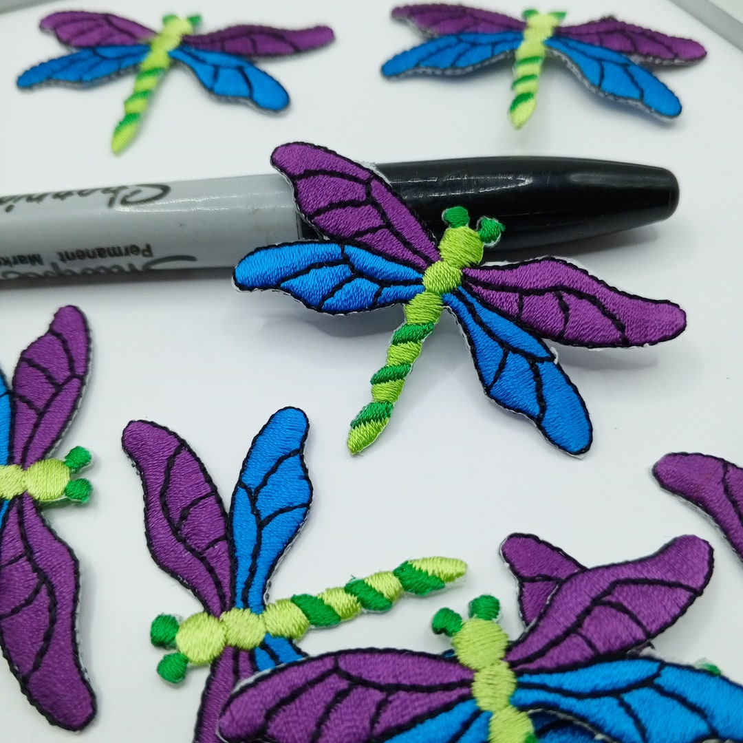 Blue Purple Green Dragonfly Patches Iron on Sewing Appliqué #484 - Etsy
