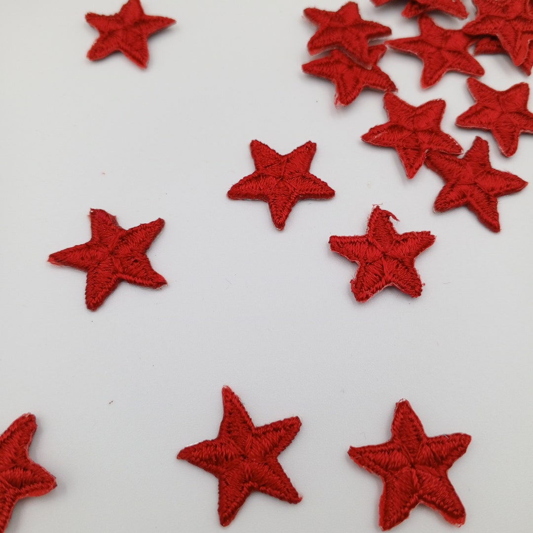 Iron on RED Stars Patches Decorative VINTAGE Star Iron on Embroidered ...
