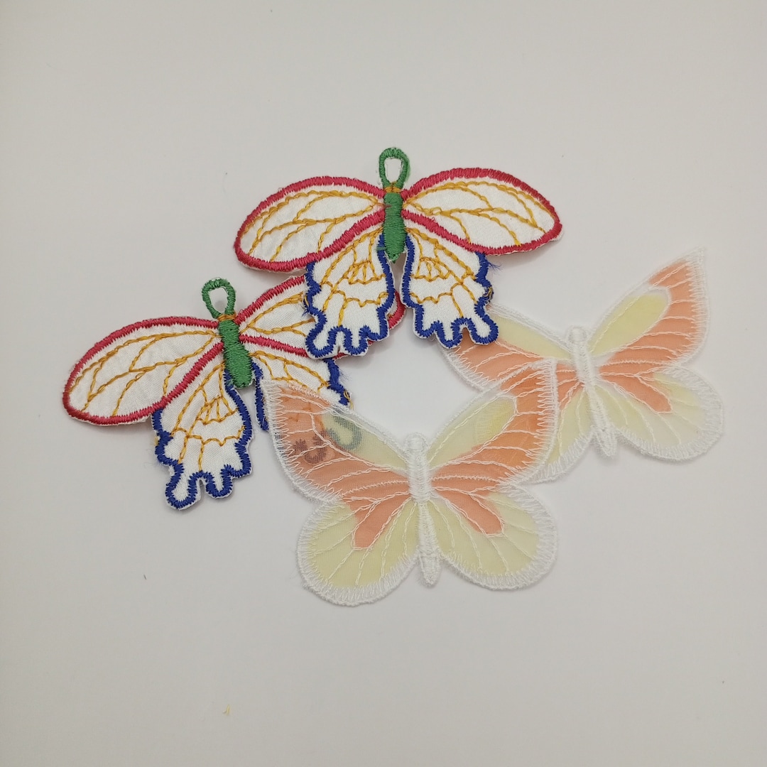 4pcs Flutterby Butterflies Patch Set, Vintage Butterfly Iron-on Patches ...