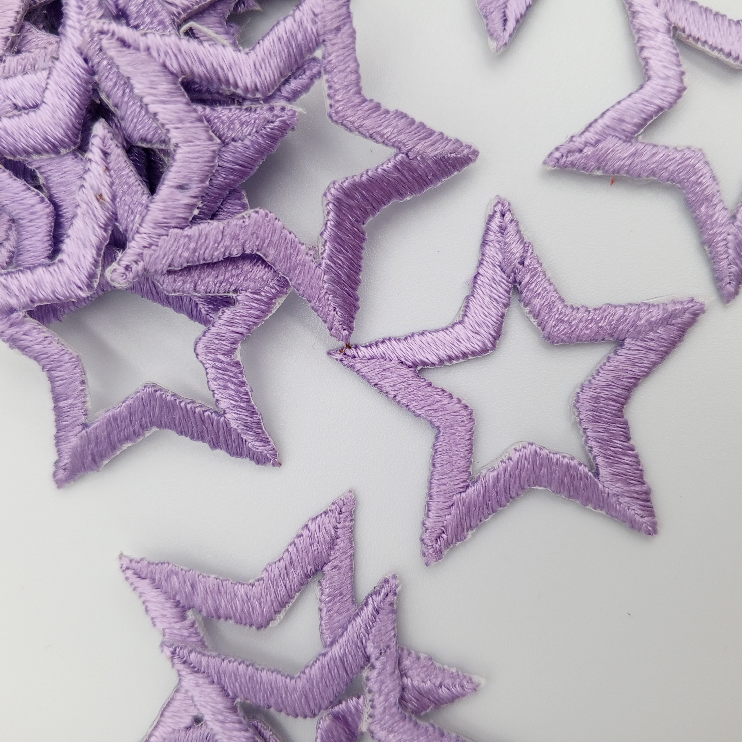 Iron on Lavender Lilac Stars Patches Embroidered VINTAGE Purple Star ...