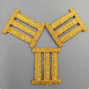 VINTAGE Badge Patches Metallic Gold Roman Numeral Three Embroidered ...
